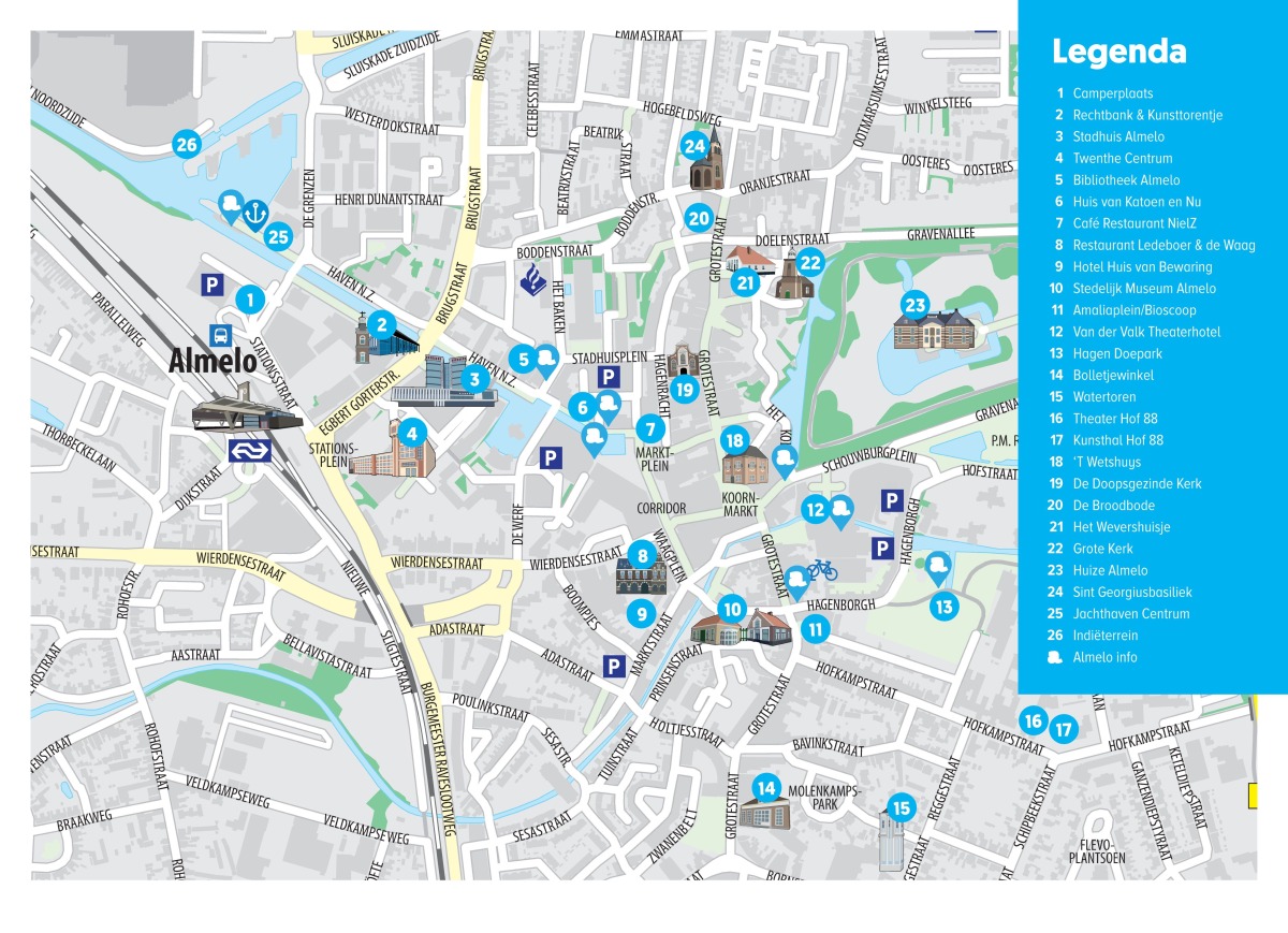 Karte des Innenstadts von Almelo herrlichalmelo