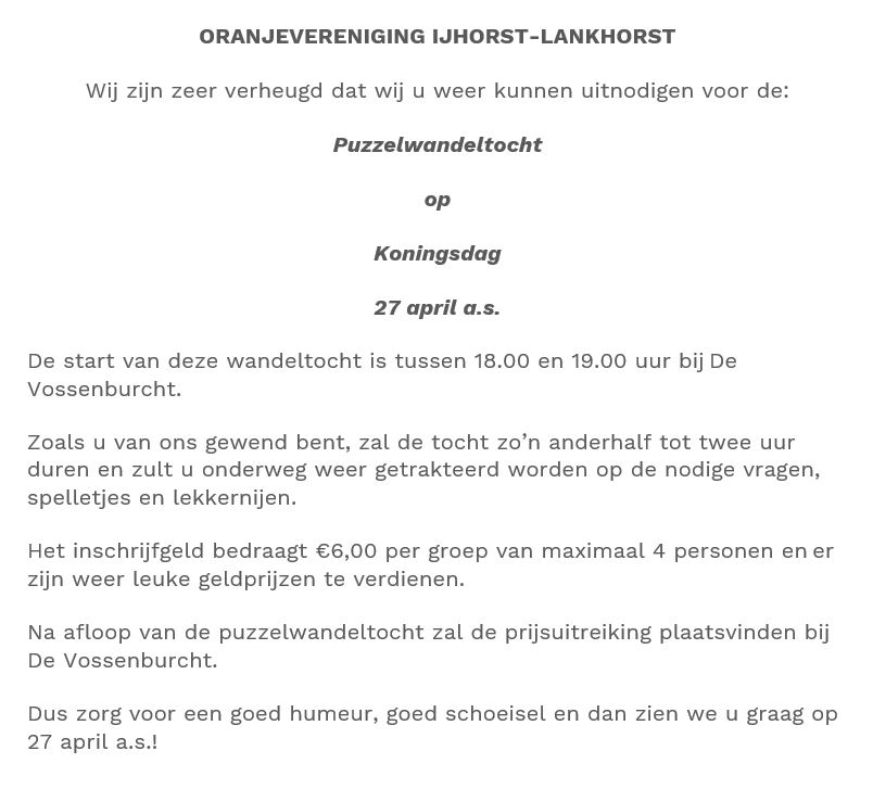 Koningsdag IJhorst - Ontdek Staphorst