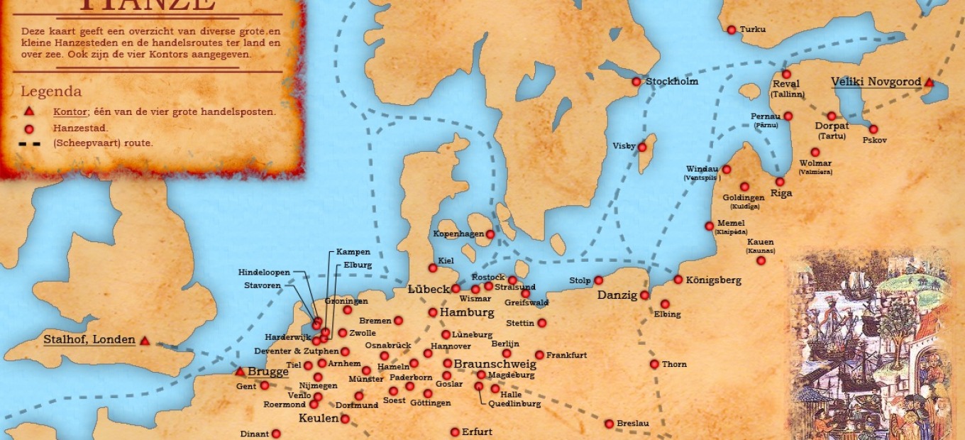 Hanseatic cities connected by water - Historic Hanseatic cities